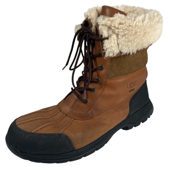 UGG | Shoes | Ugg Mens Butte Boots Shearling Leather Size 3 Tan Vibram ...